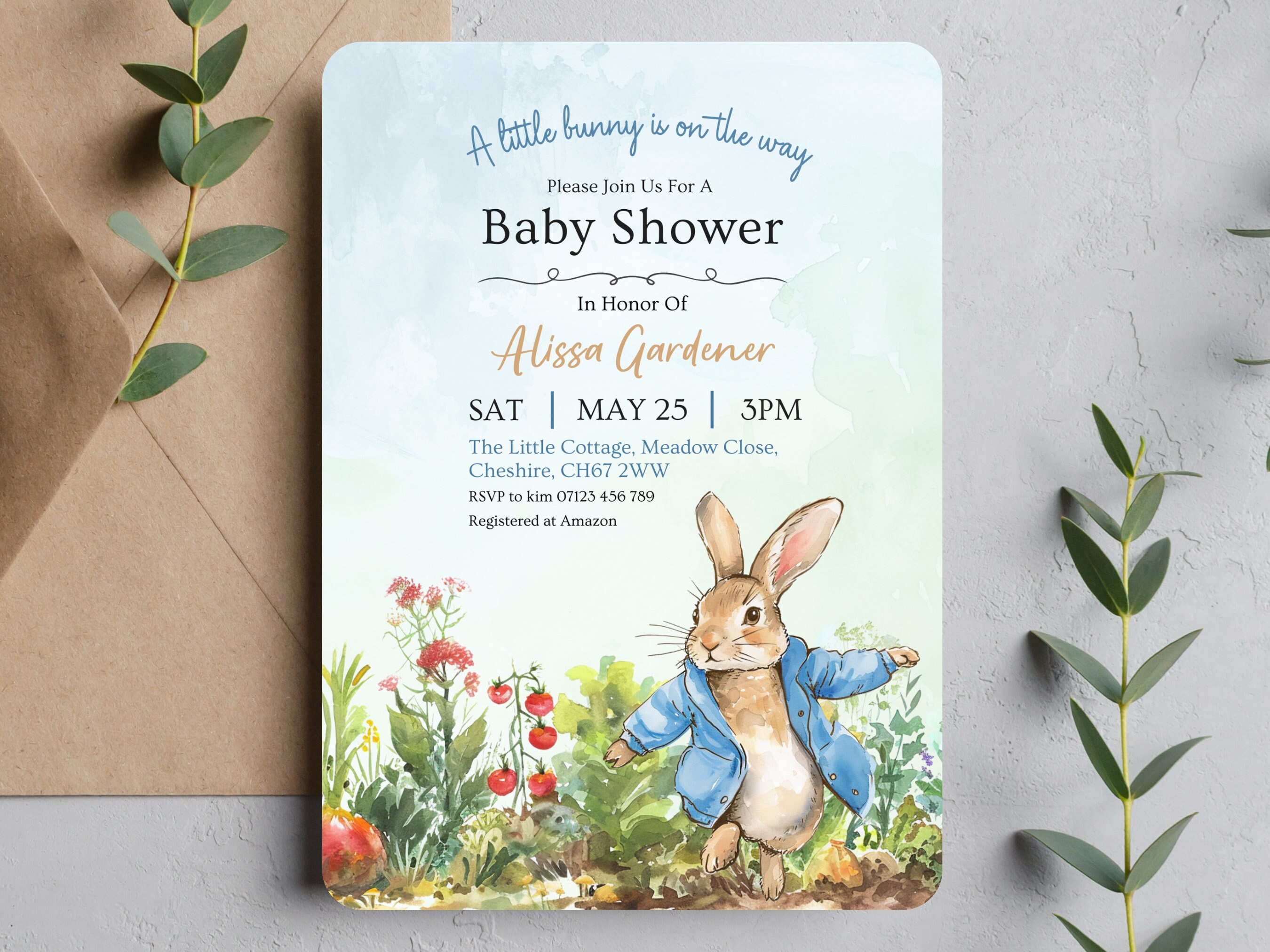 Peter Rabbit Baby Shower Invitation, Peter Rabbit Invite, Easter Baby ...