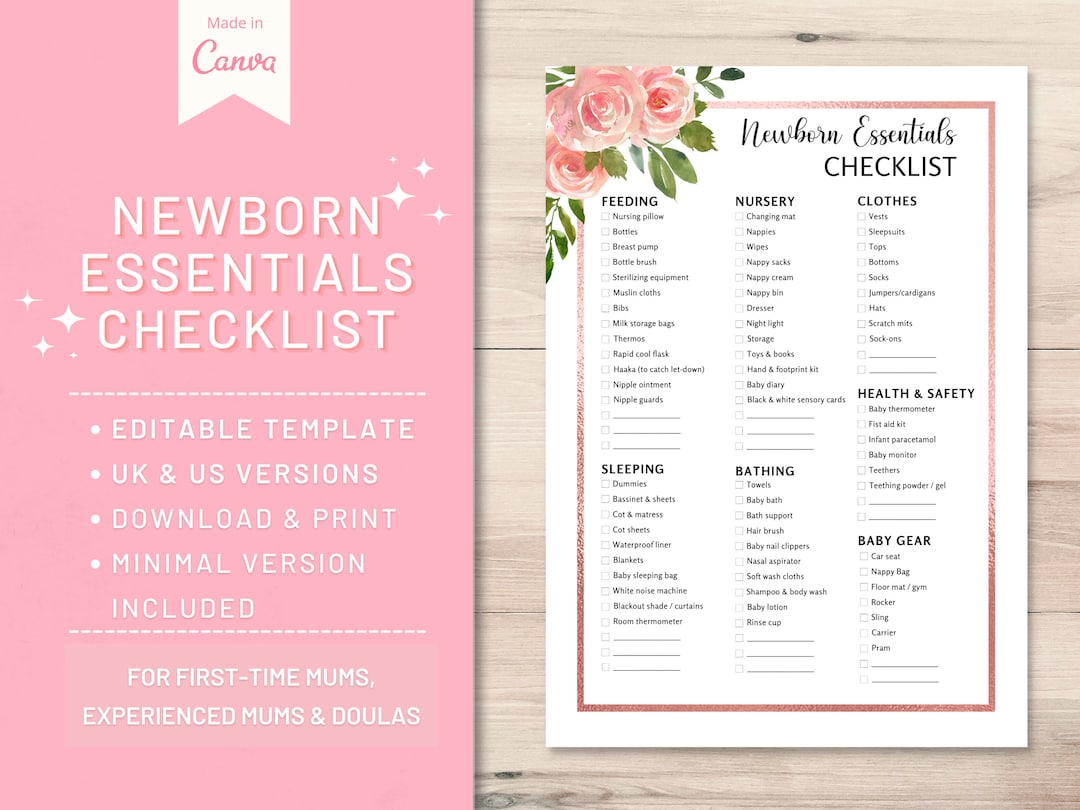 Baby Essentials Newborn Checklist | UK & USA | Newborn Baby Shopping ...