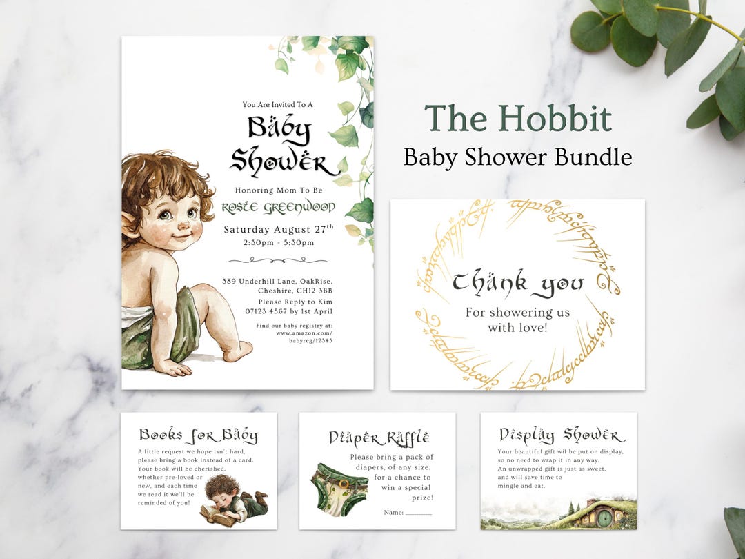 Lord of the Rings Baby Shower, the Hobbit Baby Shower Invitation Cards ...