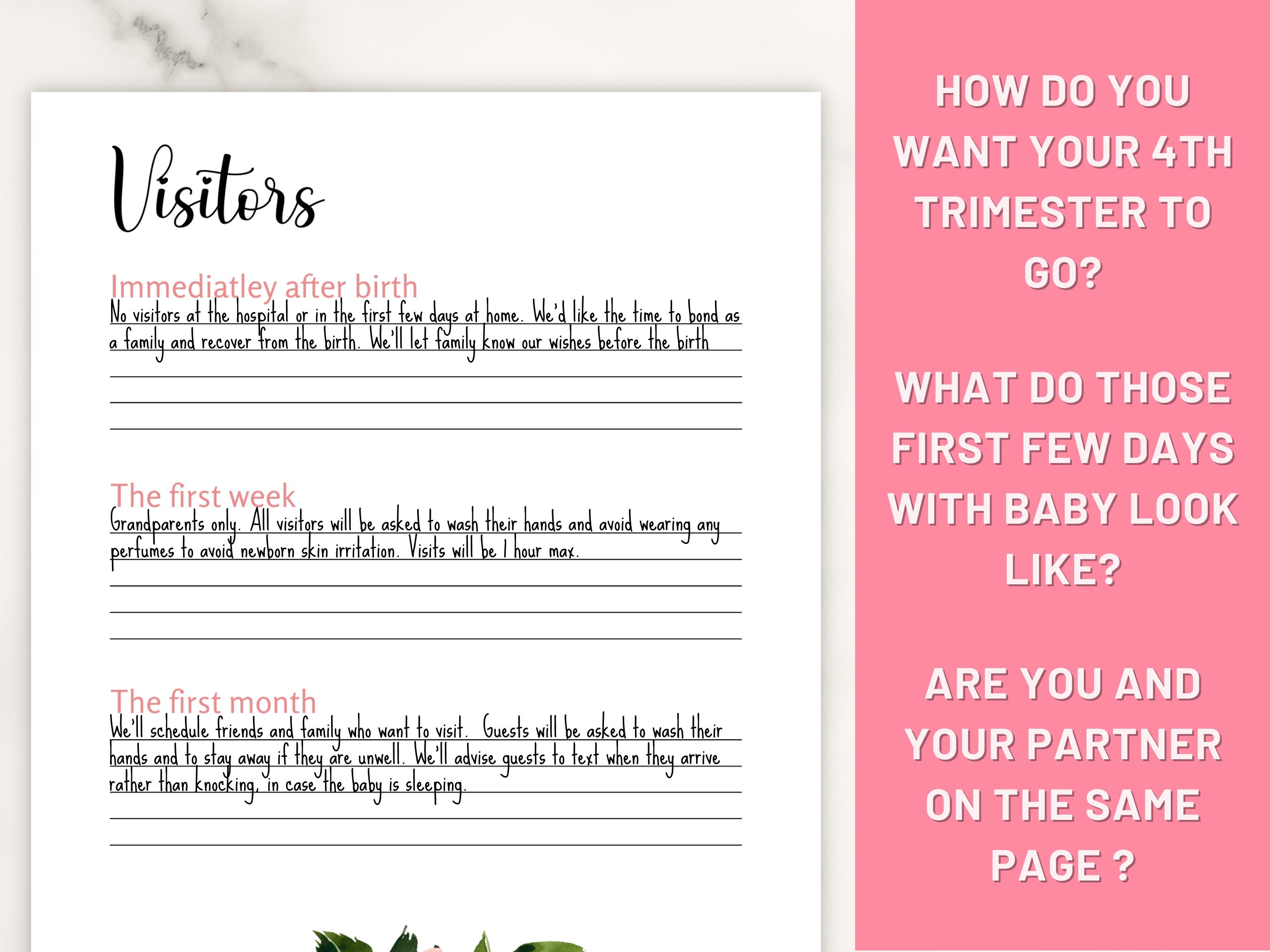 Postpartum Planner Postpartum Checklist 4th Trimester Postpartum ...