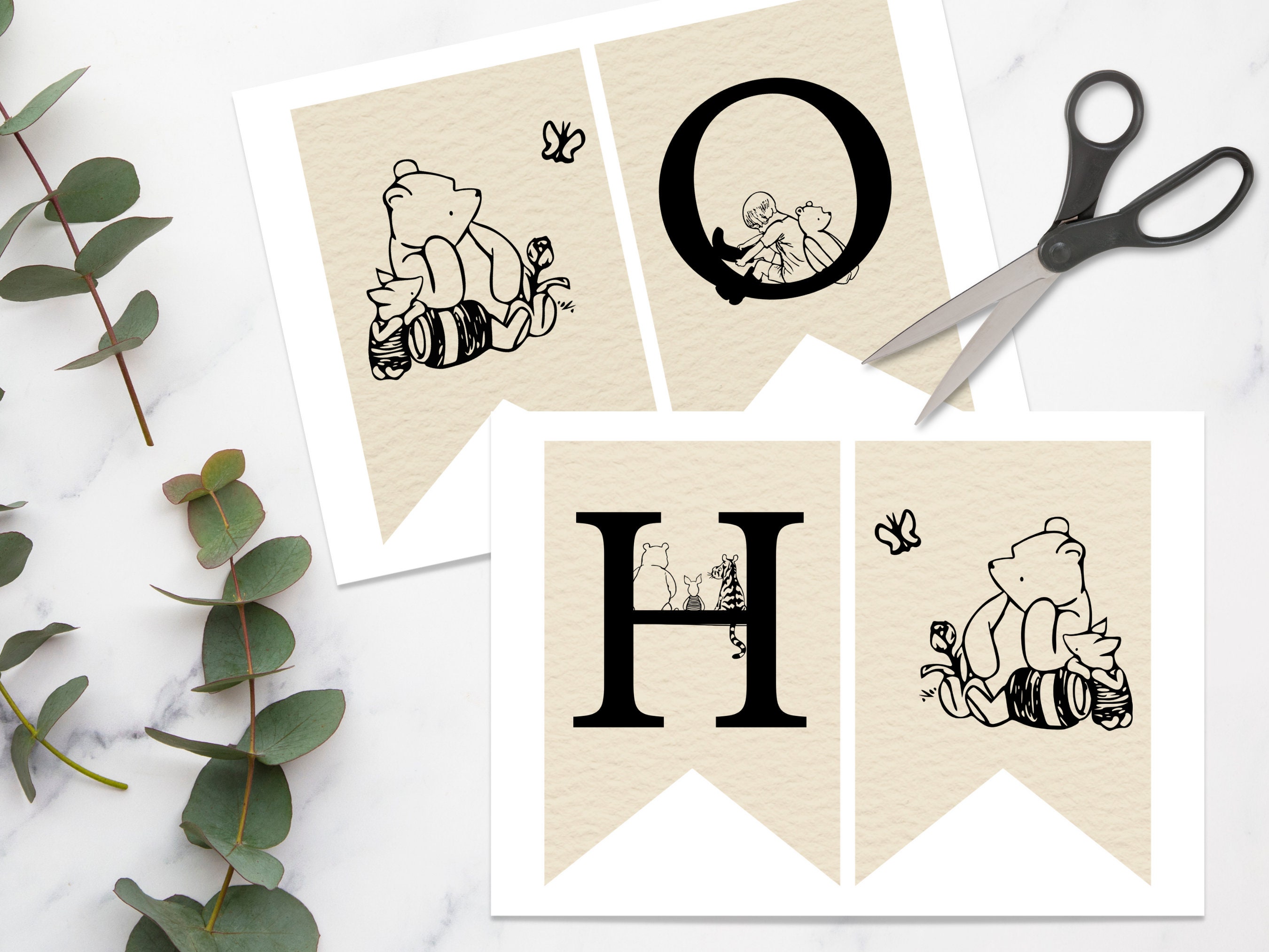 Classic Winnie the Pooh Baby Shower Banner | Vintage Pooh Bear Baby ...