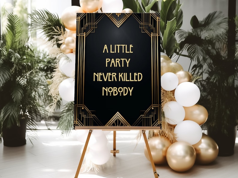24 Great Gatsby Party Signs, Editable Speakeasy Party Signs, Roaring ...
