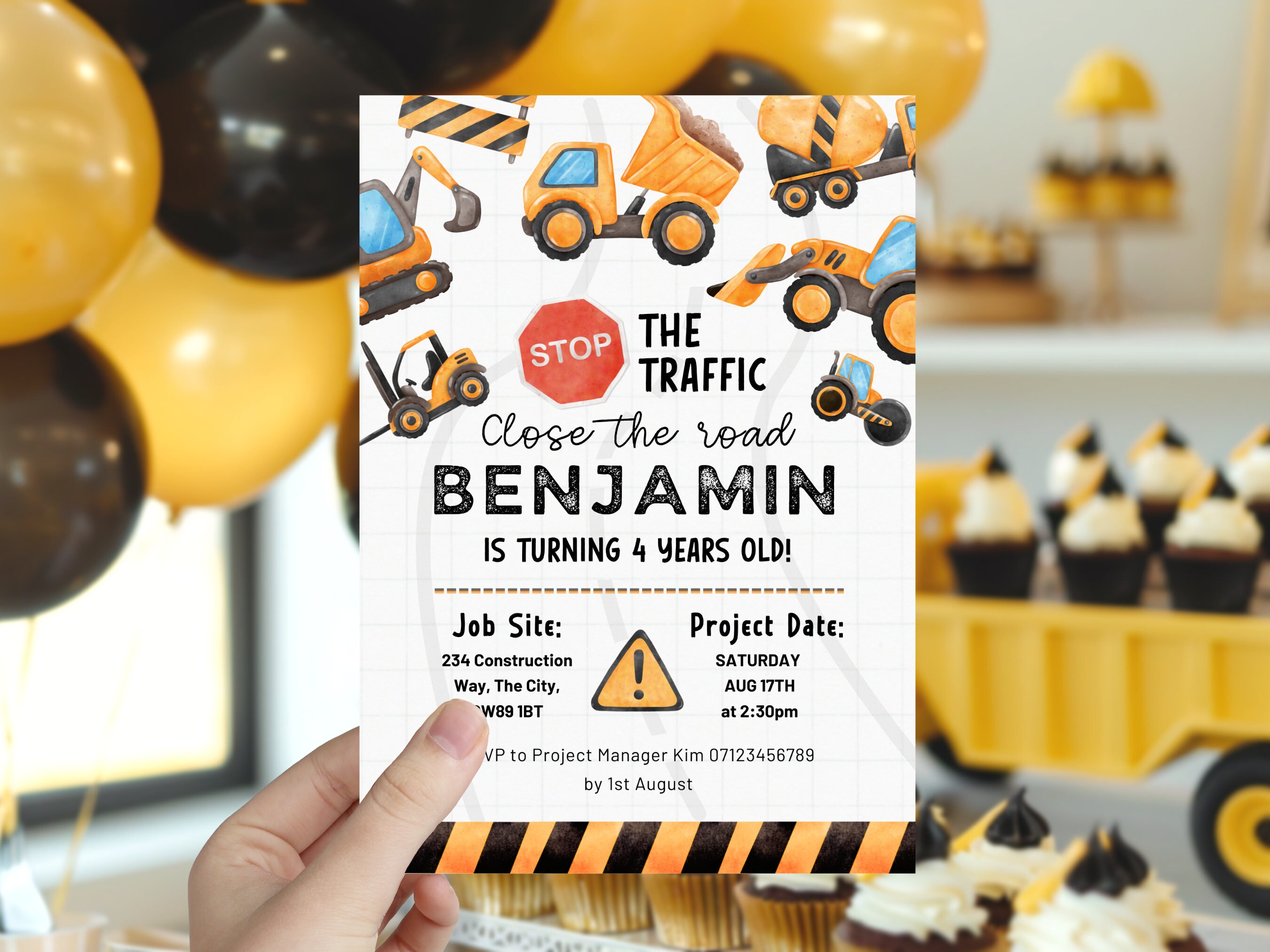 Construction Birthday Invitation Template, Dump Truck Birthday, Boys ...