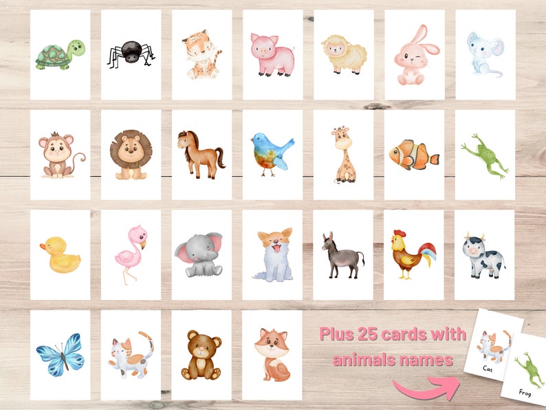 25 Animal Flashcards for Teaching First Words to Babies and Toddlers ...
