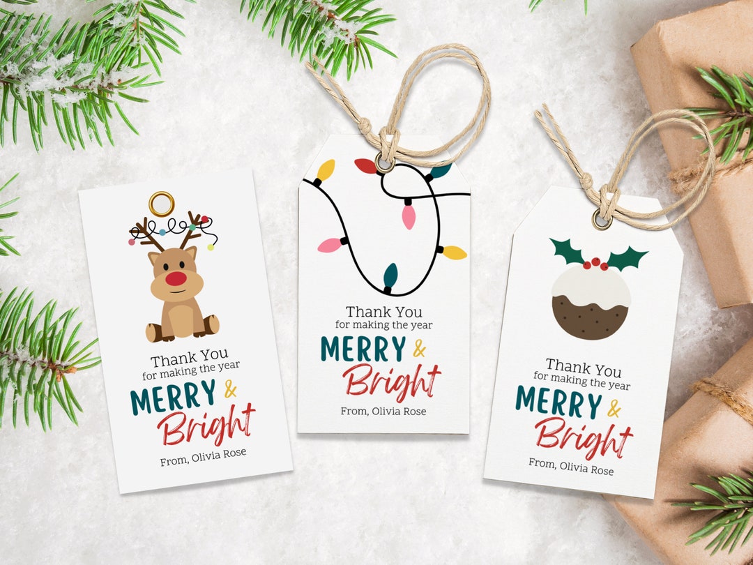 Editable Christmas Teacher Tags, Printable Christmas Gift Tags, Gift ...
