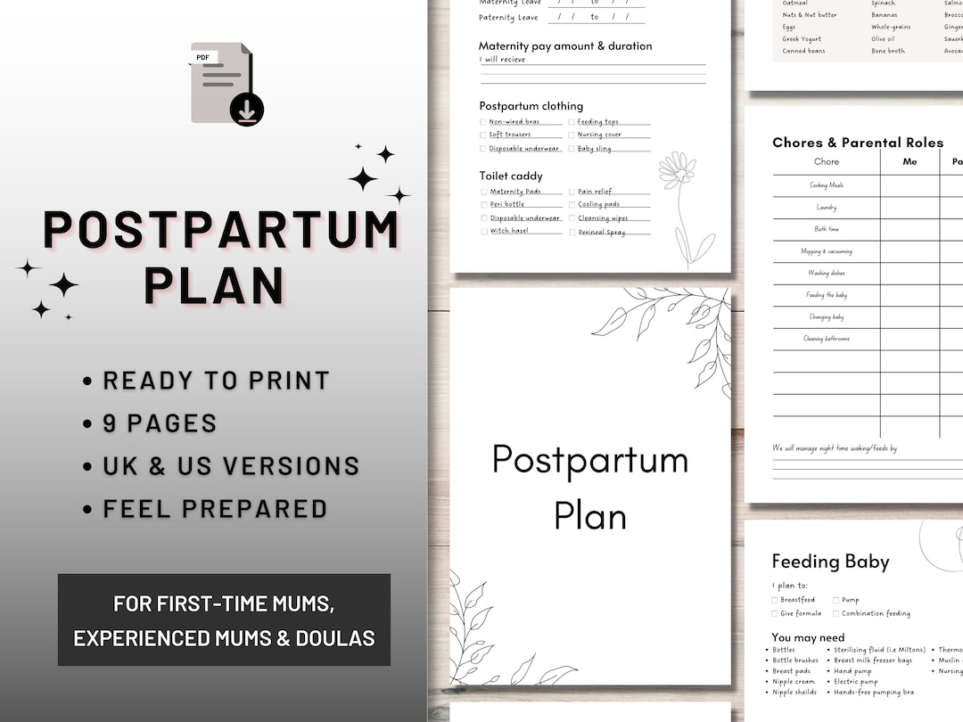 Postpartum Planner | Postpartum Checklist | 4th Trimester | Postpartum ...
