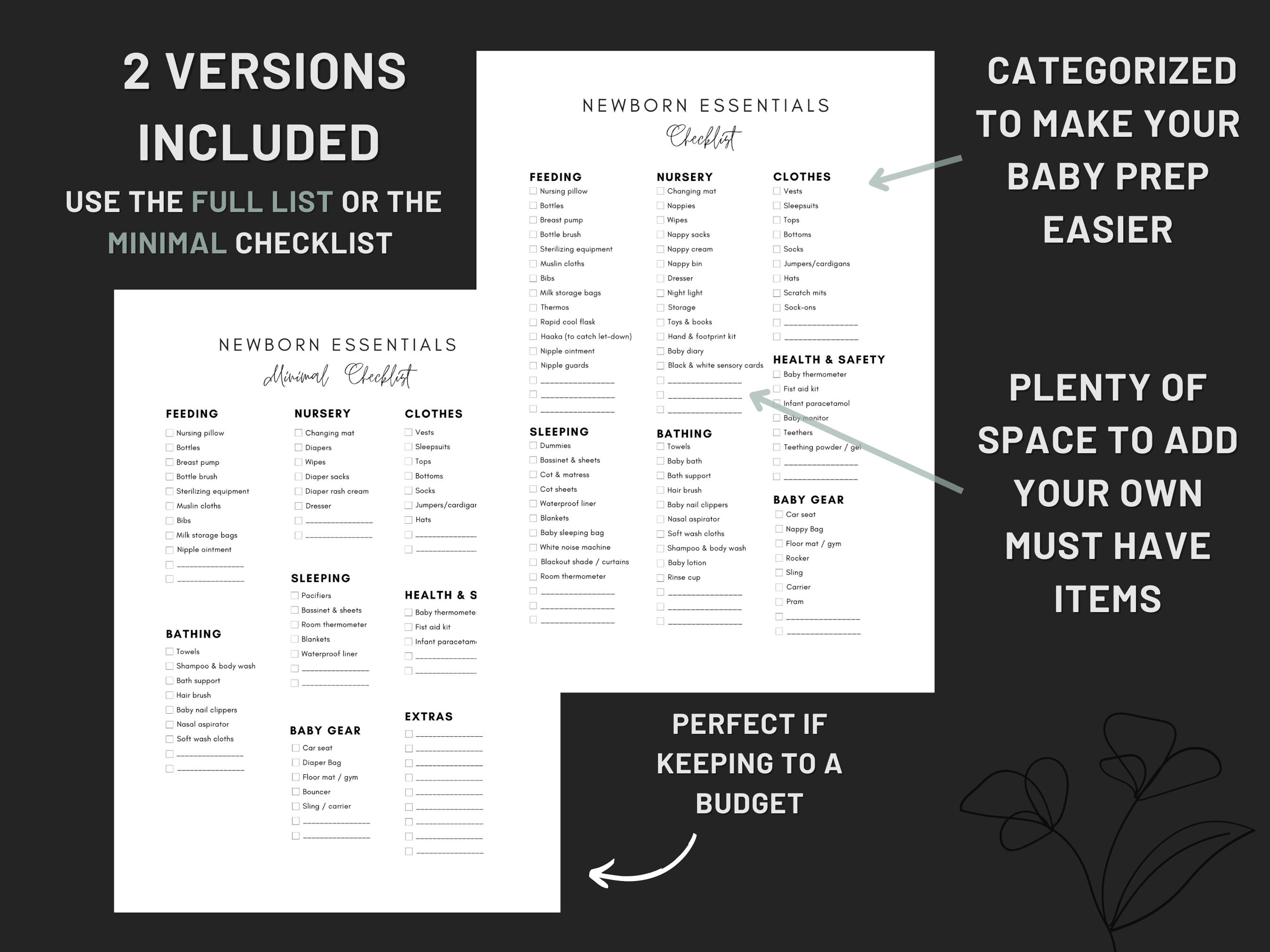 Newborn Baby Stuff Checklist