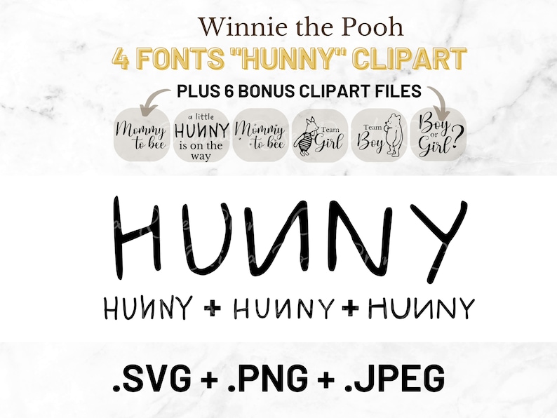 Hunny SVG Cut File Mommy to Bee SVG PNG Clipart Winnie the Pooh Baby ...