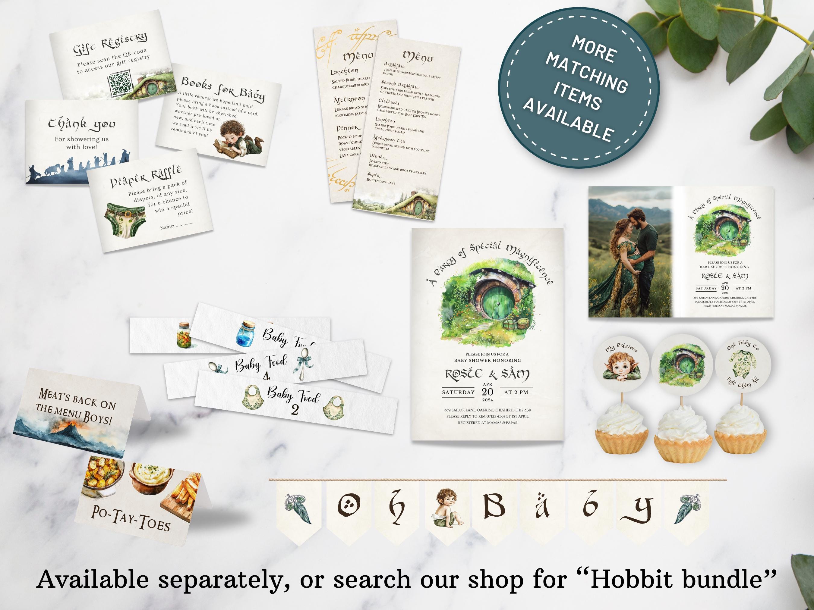 Fantasy Baby Shower, Baby Hobbit Shower Invitation, Cottagecore Baby ...