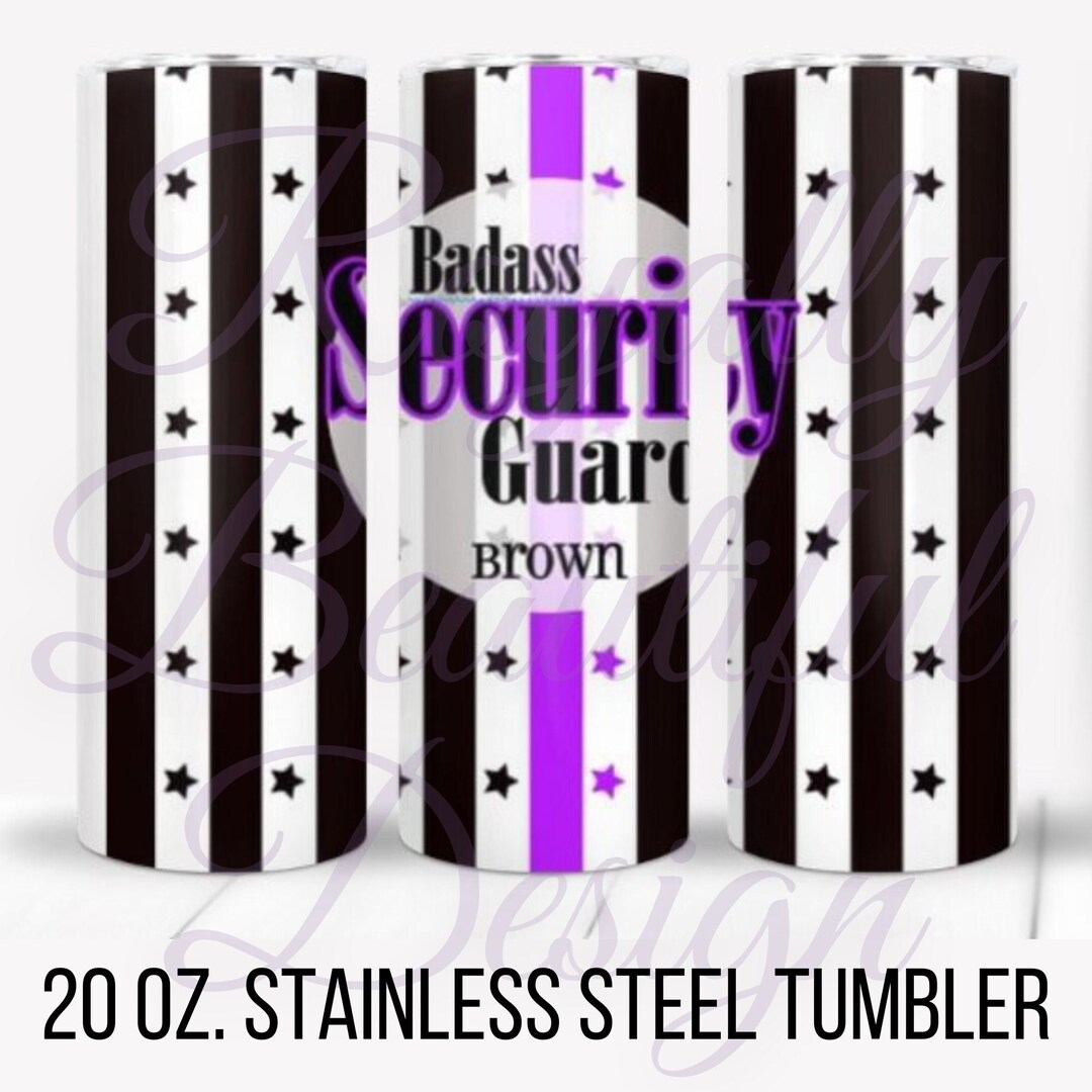 Thin Purple Line Security Guard 20oz Stainless Steel Tumbler - Etsy