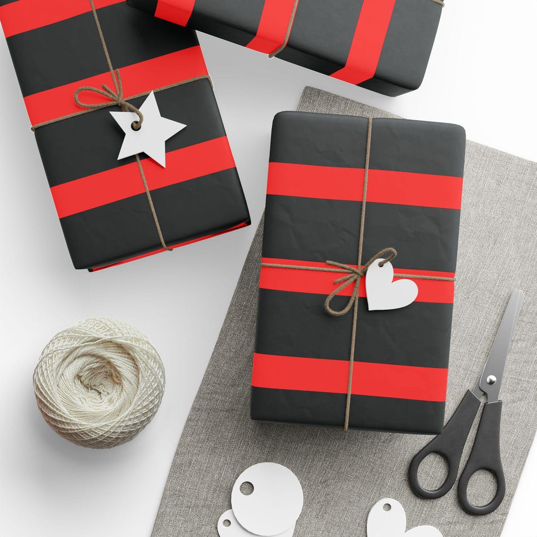 Thin Red Line Wrapping Paper for Firefighters - Etsy