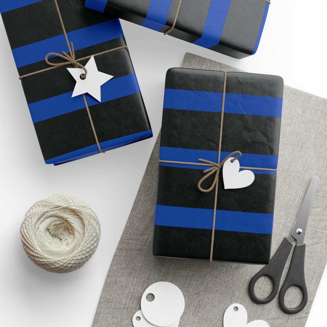 Thin Blue Line Wrapping Paper for Law Enforcement - Etsy