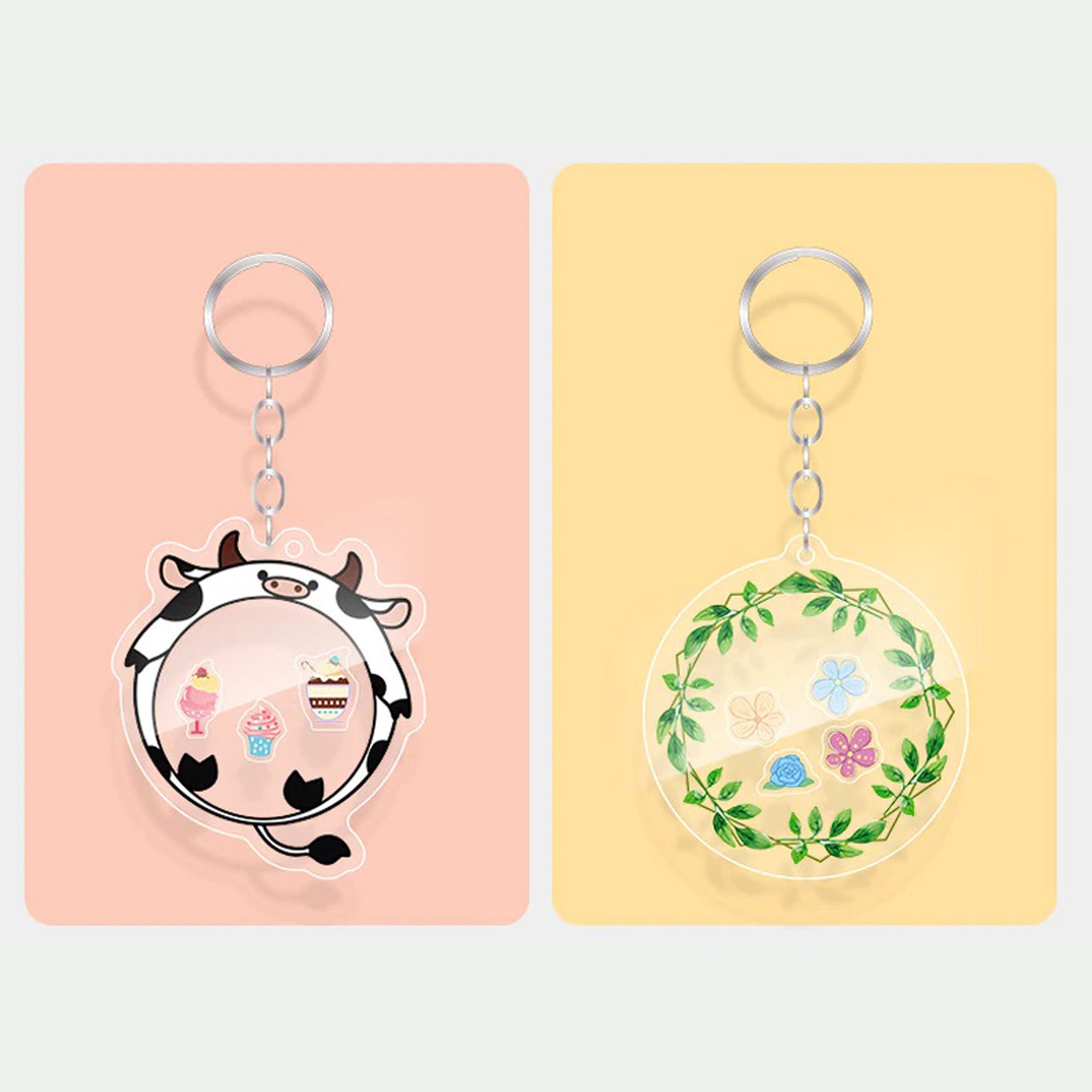 Custom Shaker Acrylic Charms Keychain Personalized Acrylic Keychain ...
