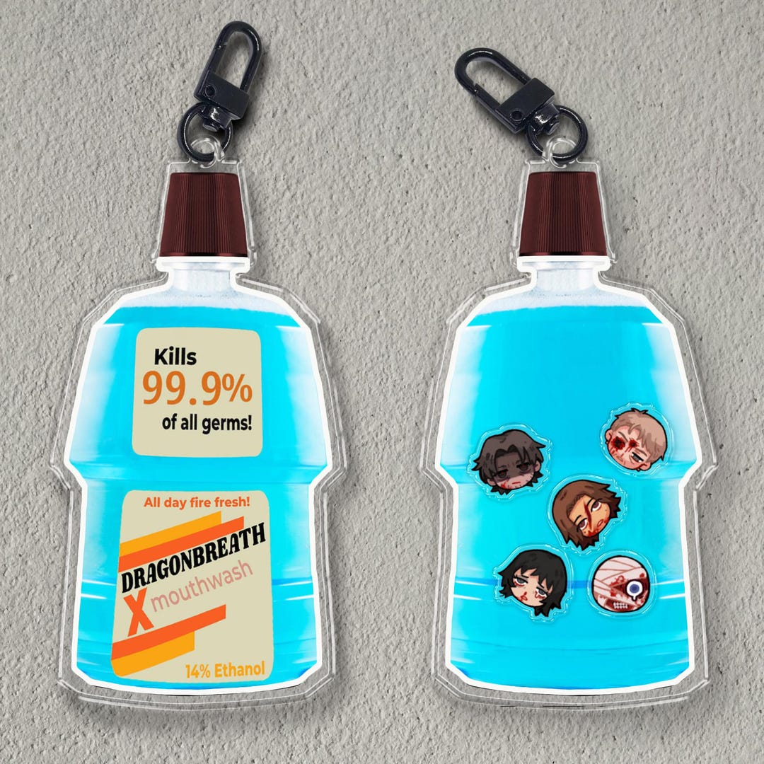 Shaker Keychain Mouthwashing Clear Acrylic Keychain Dragonbreath ...