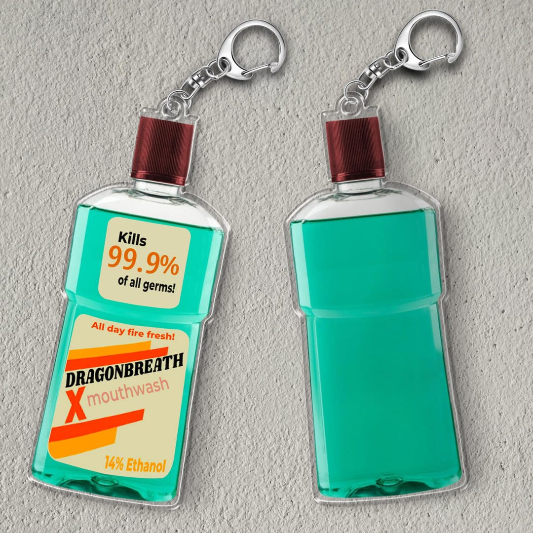 Dragon Breath Mouthwashing Bottle Acrylic Keychain Charm - Etsy