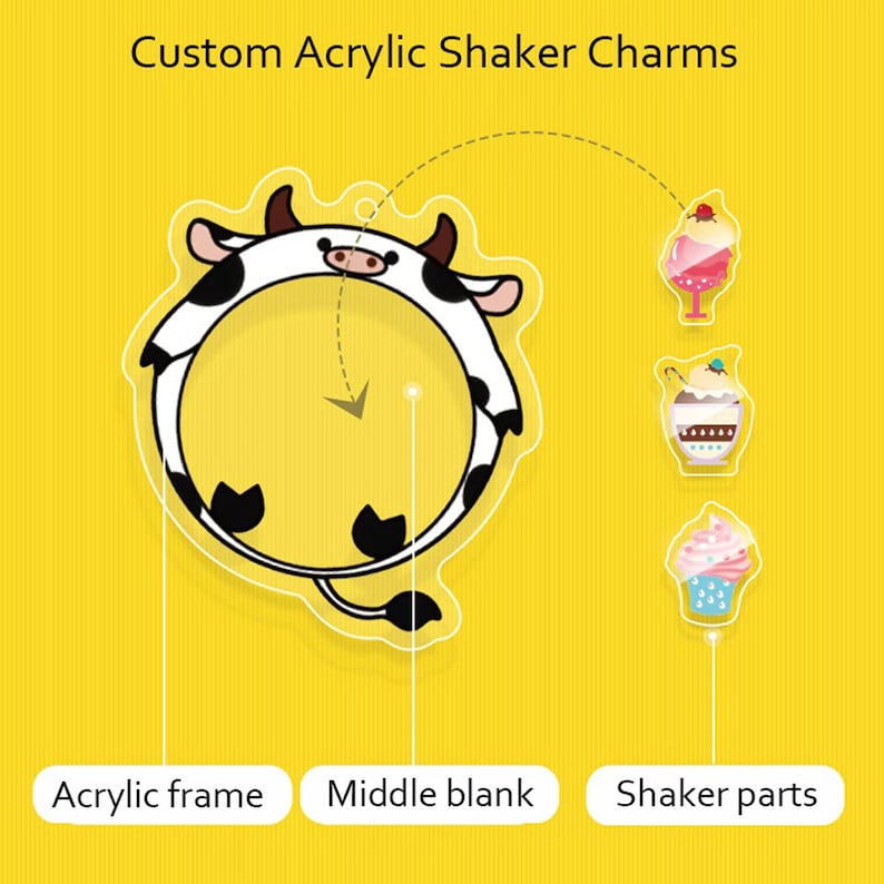 Custom Shaker Acrylic Charms Keychain Personalized Acrylic Keychain ...