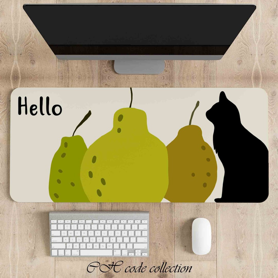 Pears and Cat Mouse Pad for Computer & Laptop, Lovely Animal Non-slip ...