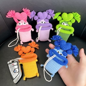 Handmade Knit Car Key Cases, Car Key Cover, Key Fob Cover Crochet Key ...