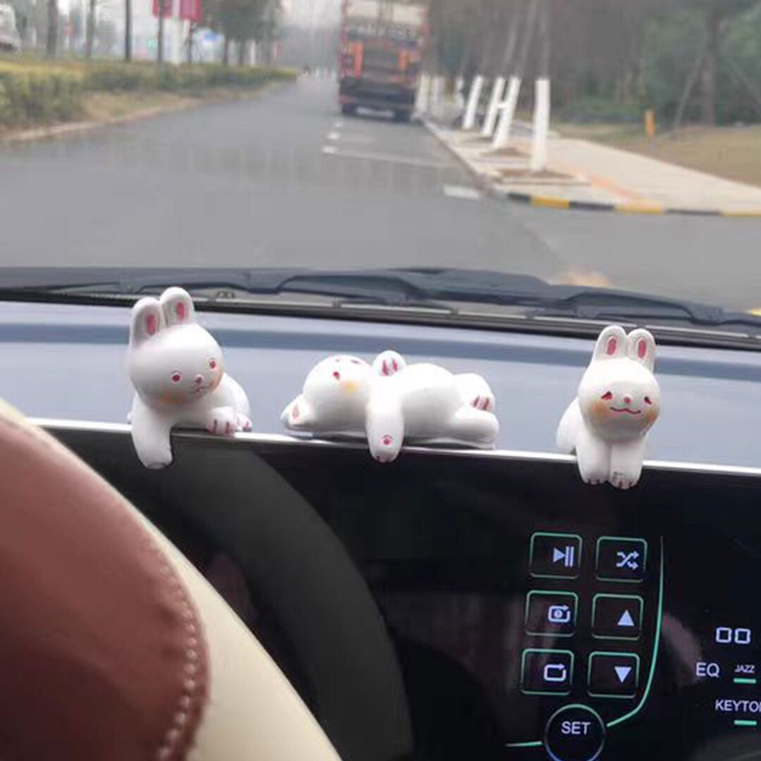 Rabbit Dashboard Decor, Cute Rabbit Car Ornaments for New Car Gift ...