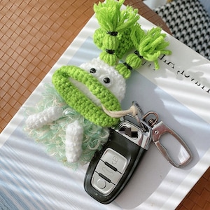 Cute Handmade Knit Car Key Cover, Weave Car Key Case, Key Fob Cover ...