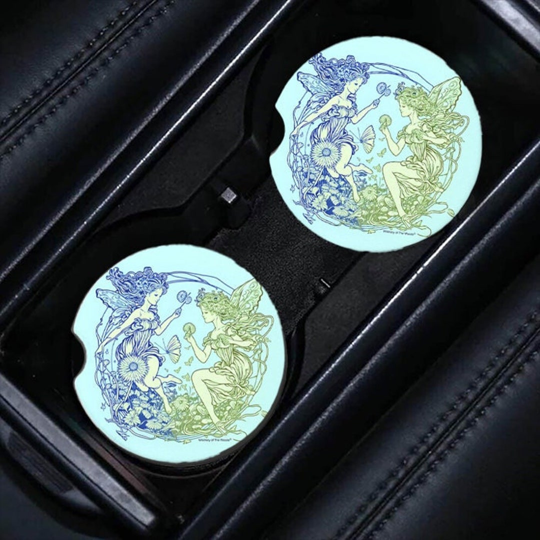 Garden Fairies Playing With a Dandelion Flower Car Accessory Cup Holder ...