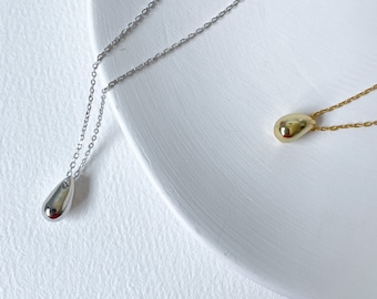 Gold Water Drop Necklace - Etsy