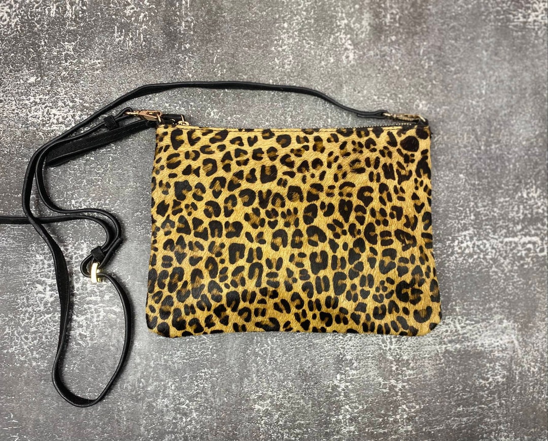 Suede Leather Bags, Leopard Print Crossbody Bag for Women, Leather Bag ...