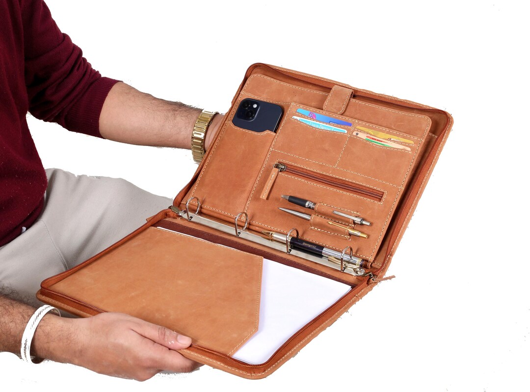 Leather Executive Portfolio Organizer, Business Leather Portfolio ...