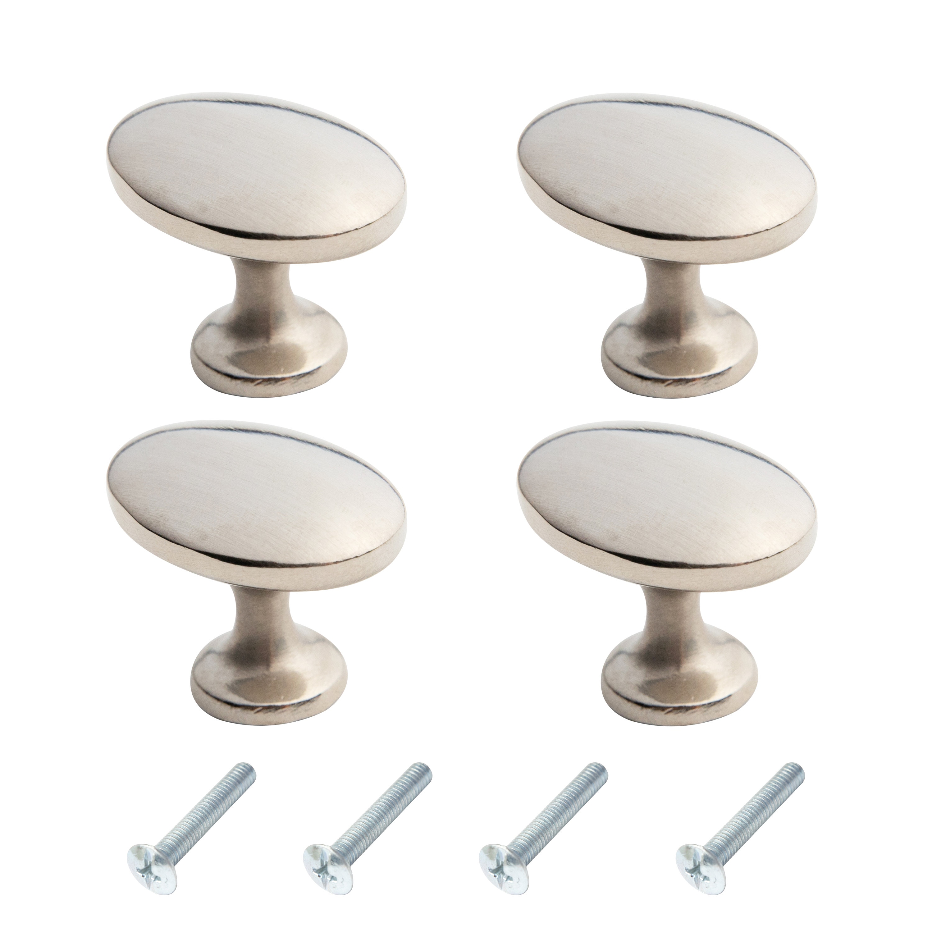 Oval Cabinet Knobs Harmac House® 4 Pack Oval Brushed Nickel Pull Handles, Kitchen Cupboard ...