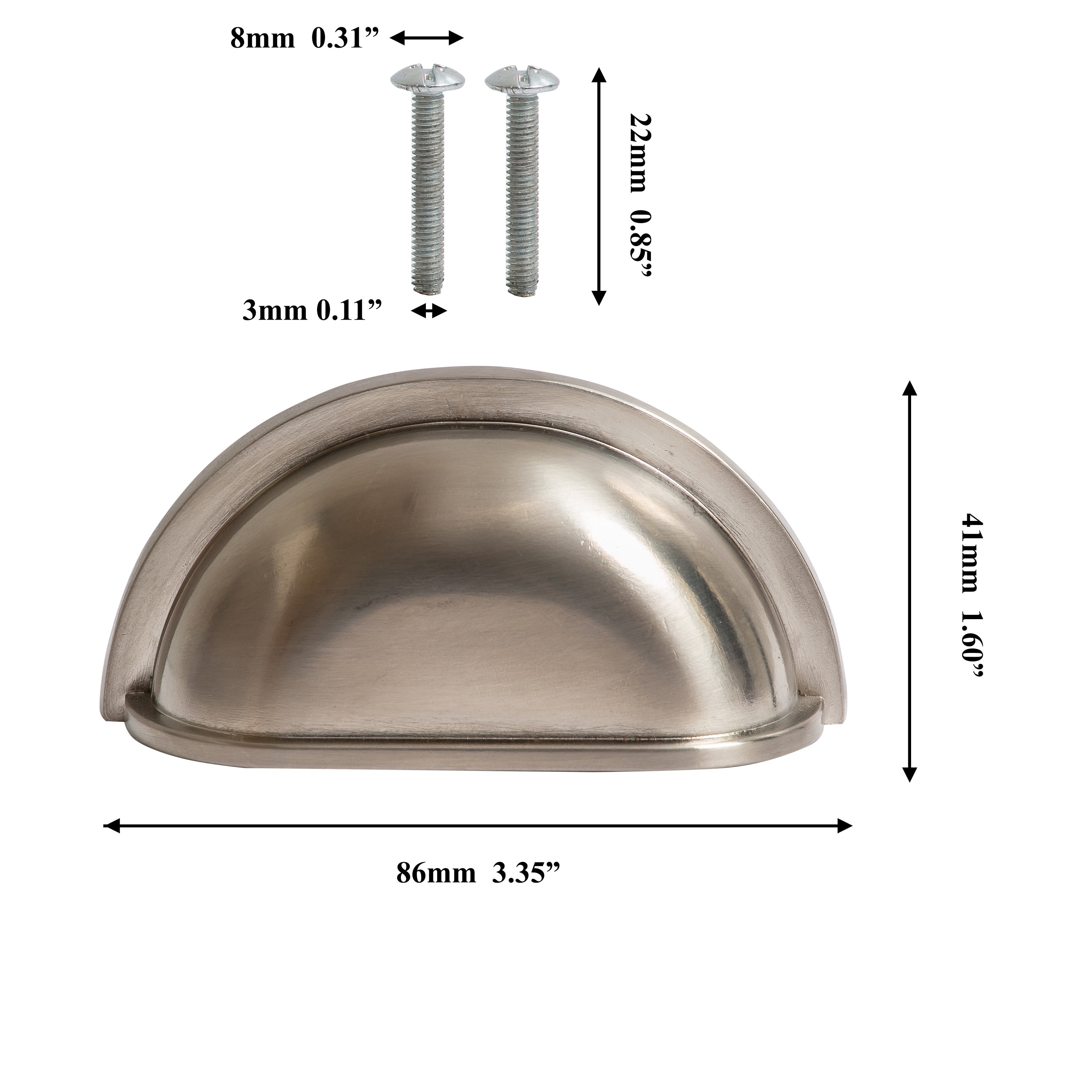 10 Pack Shell Brushed Nickel Cup Handles Kitchen Cupboard - Etsy