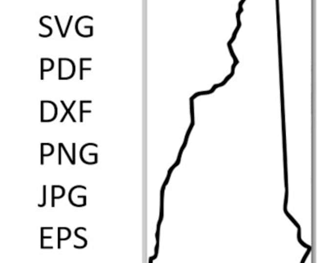 New Hampshire Outline Svg NH Dxf NH Transparent Background for Diy Gift ...