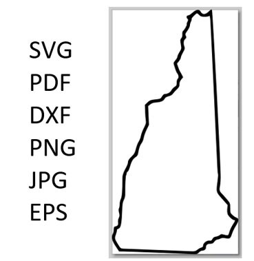 New Hampshire Outline Svg NH Dxf NH Transparent Background for Diy Gift ...