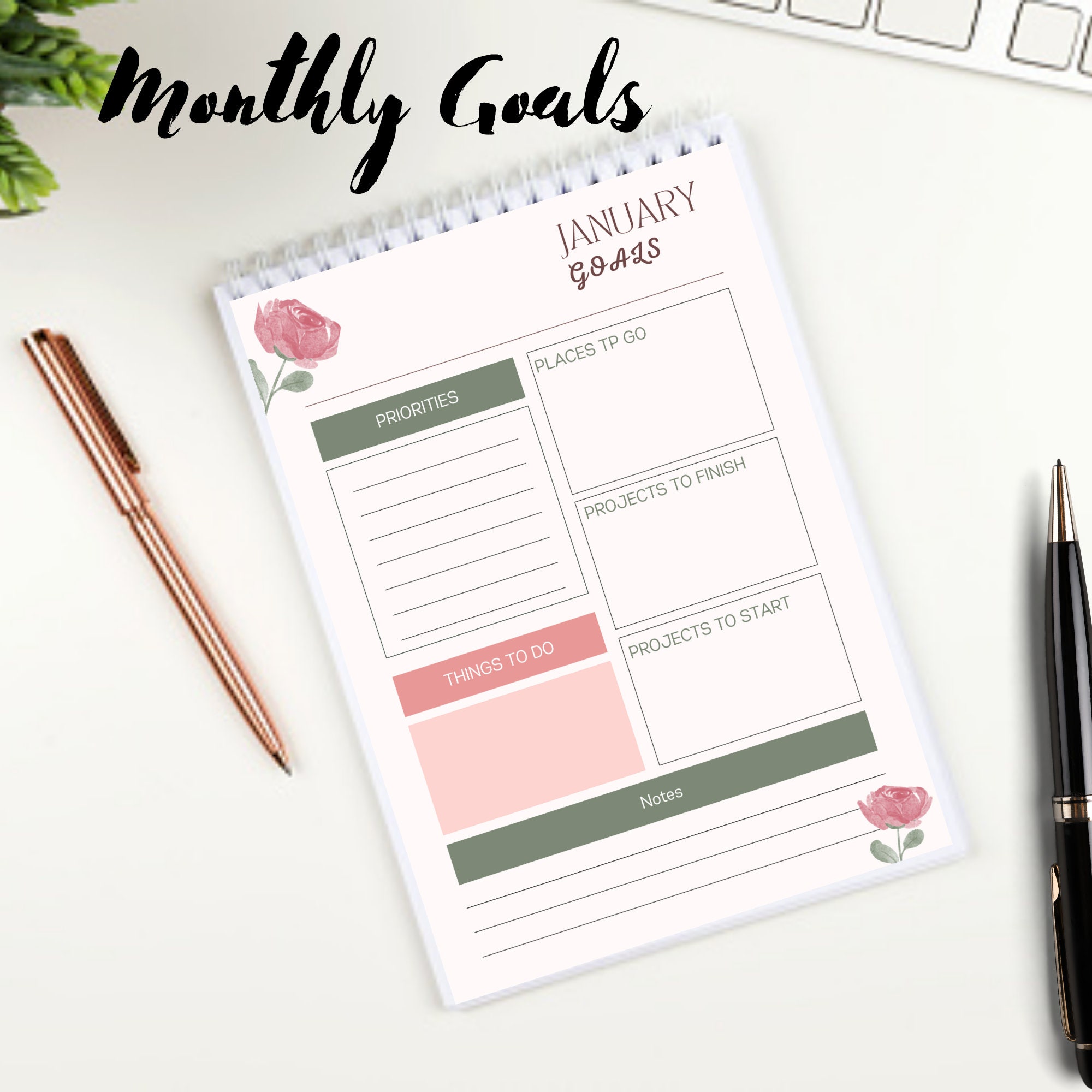 Goal Planner Printable Inserts, Goal Planning Worksheet, Goal Tracking ...
