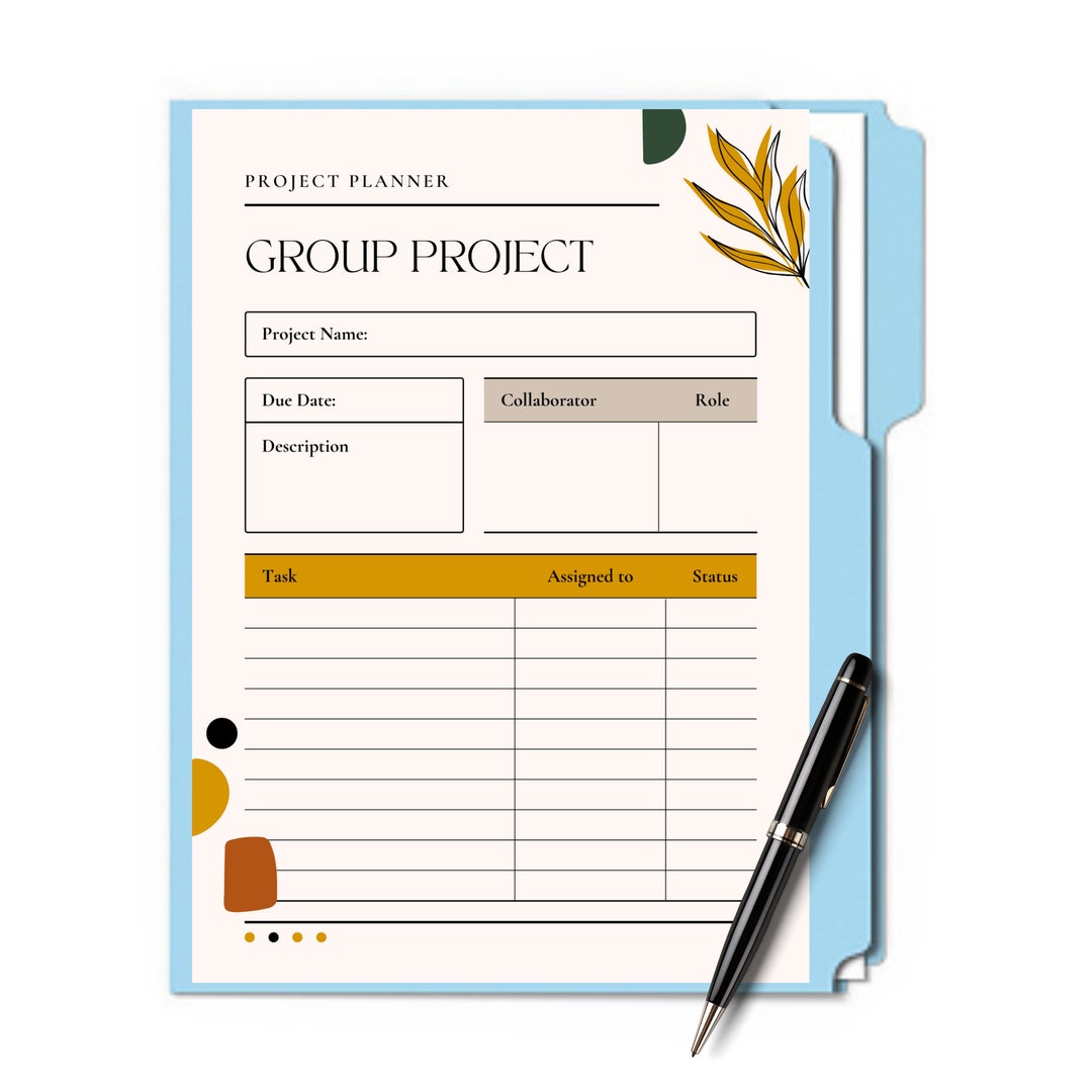 Project Planner Printable, Work Planner, Project Timeline Tracker ...