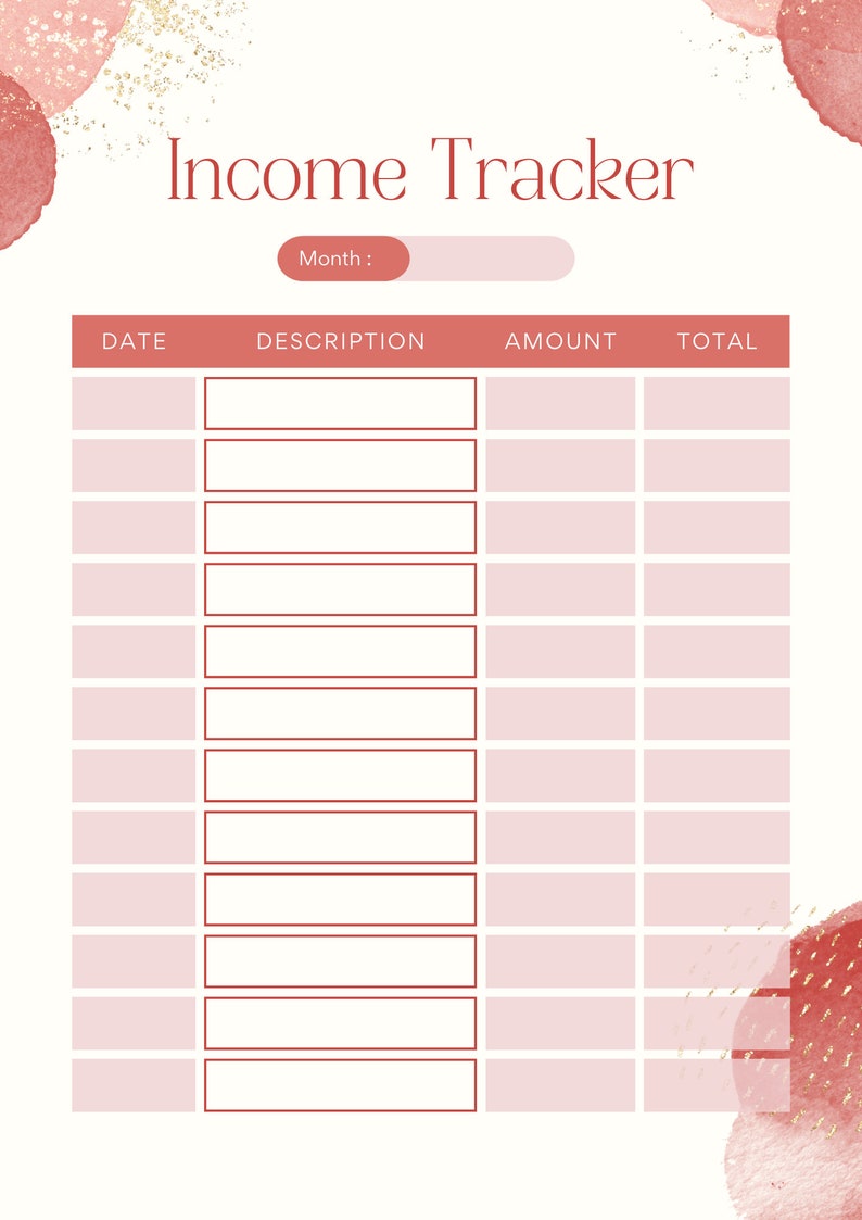 Expense Tracker & Income Tracker Printable Money Tracker - Etsy