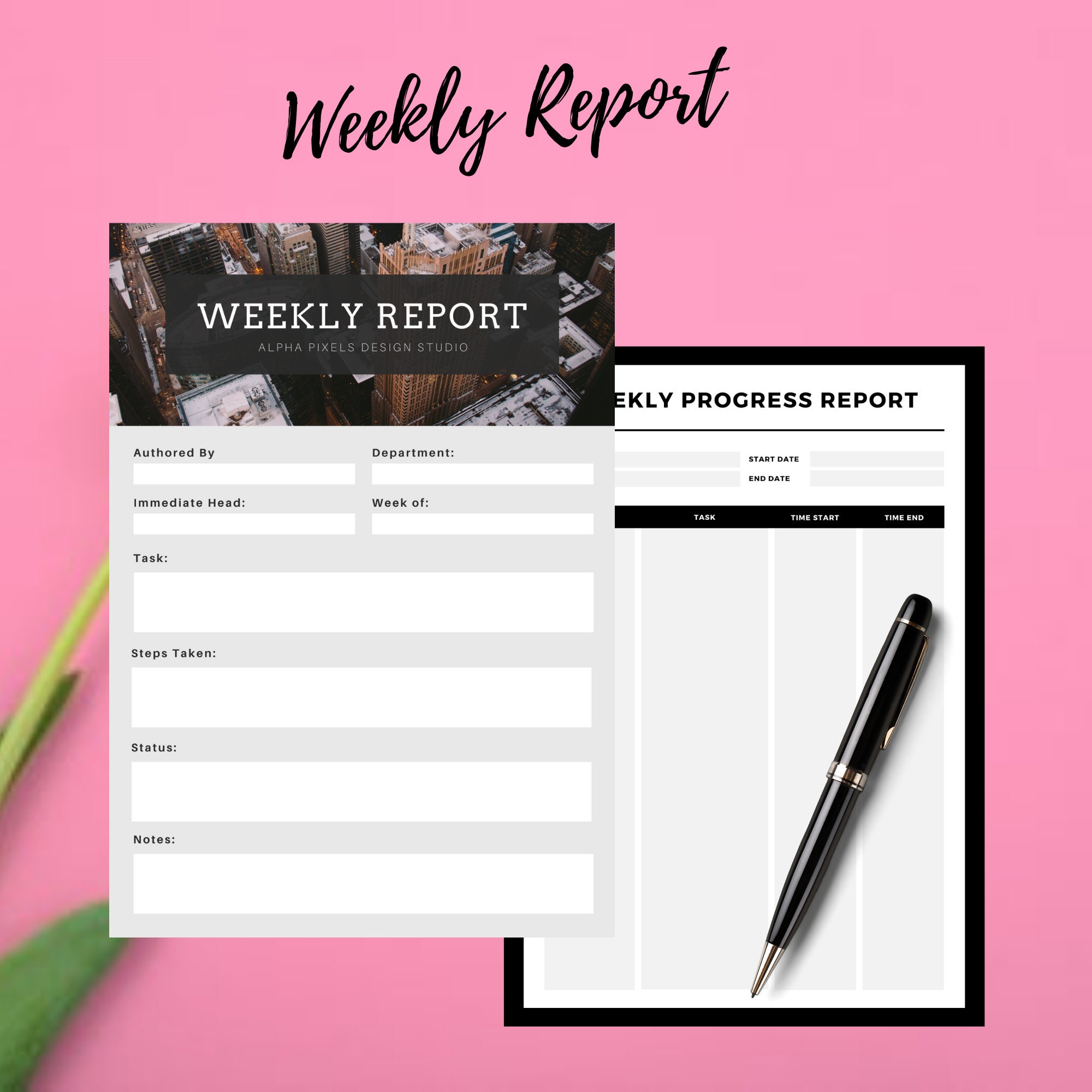 Weekly Printable Report Template, Printable Planner - Etsy