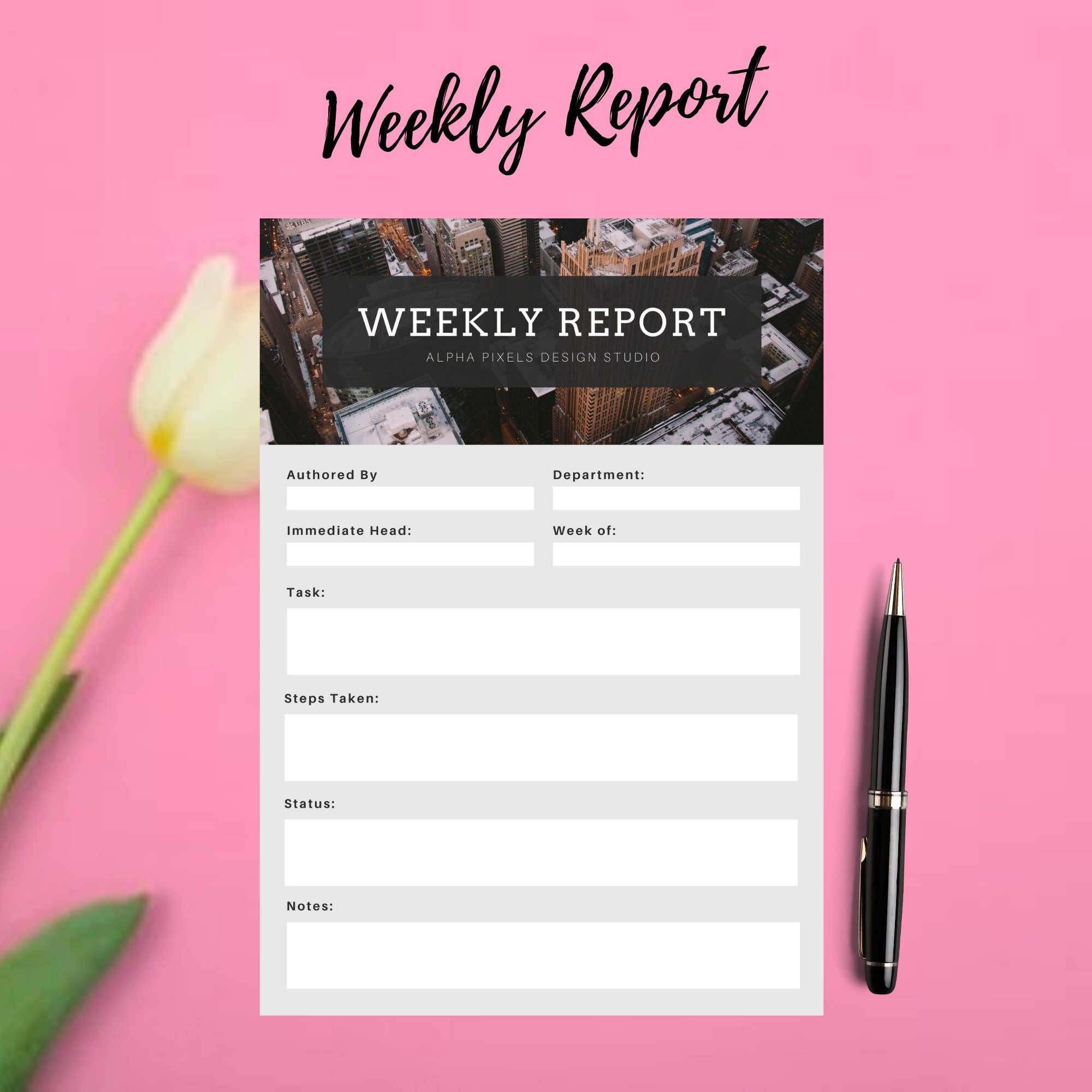 Weekly Printable Report Template, Printable Planner - Etsy