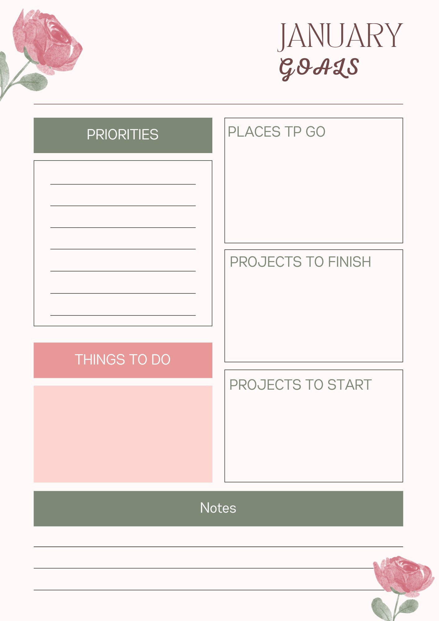 Goal Planner Printable Inserts, Goal Planning Worksheet, Goal Tracking ...