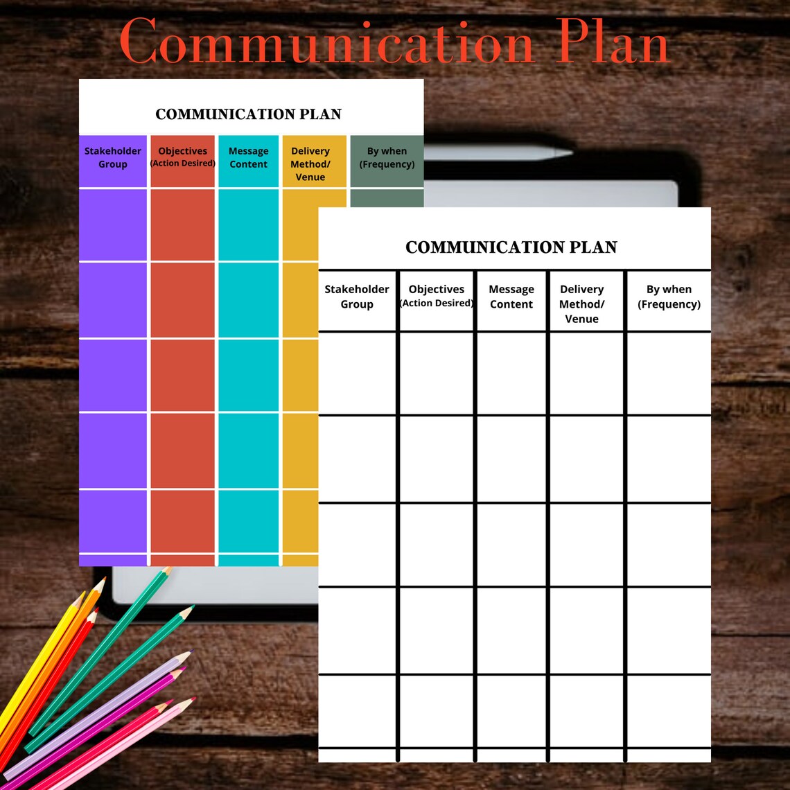 Communication Plan, Printable Communication Plan - Etsy