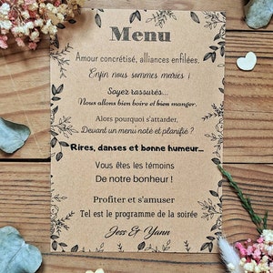 Menu sans menu - Etsy France