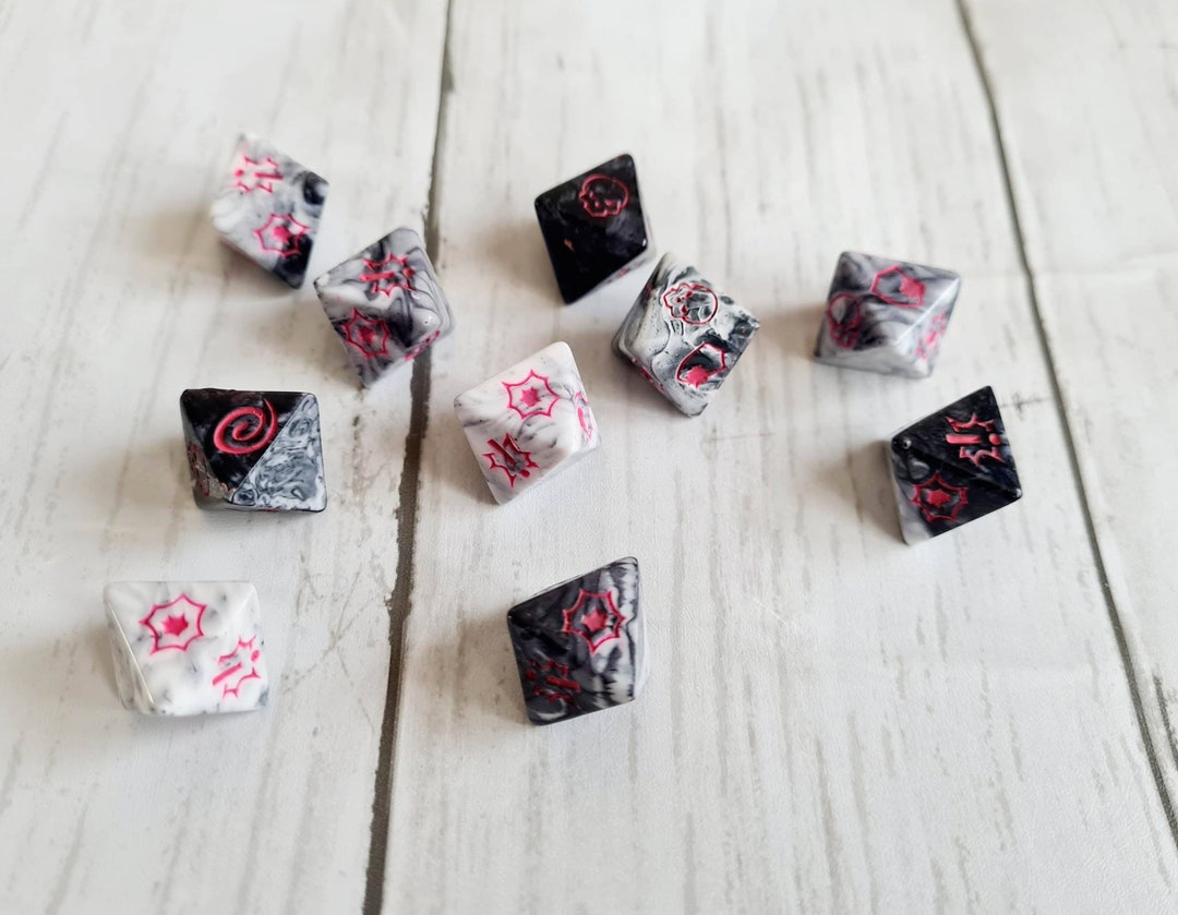 Marbled Delight in White Dice Compatible With Marvel Crisis Protocol - Etsy