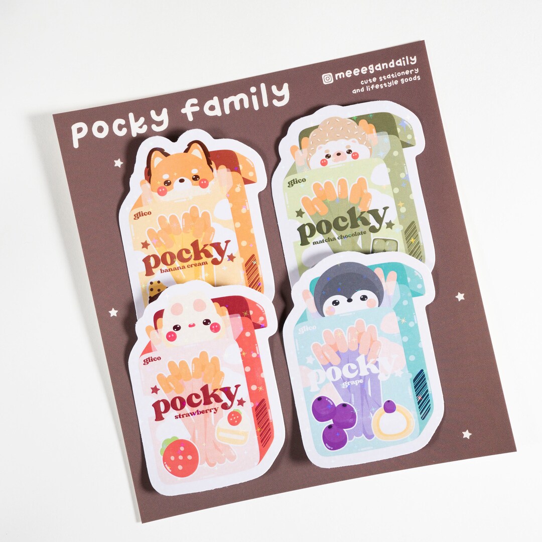 Pocky Animals Holo Sticker Pack Cute Bumper Journal Stickers for ...