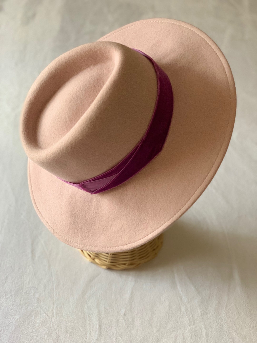 Handmade Pink FEDORA FELT HAT in Different Colors - Etsy