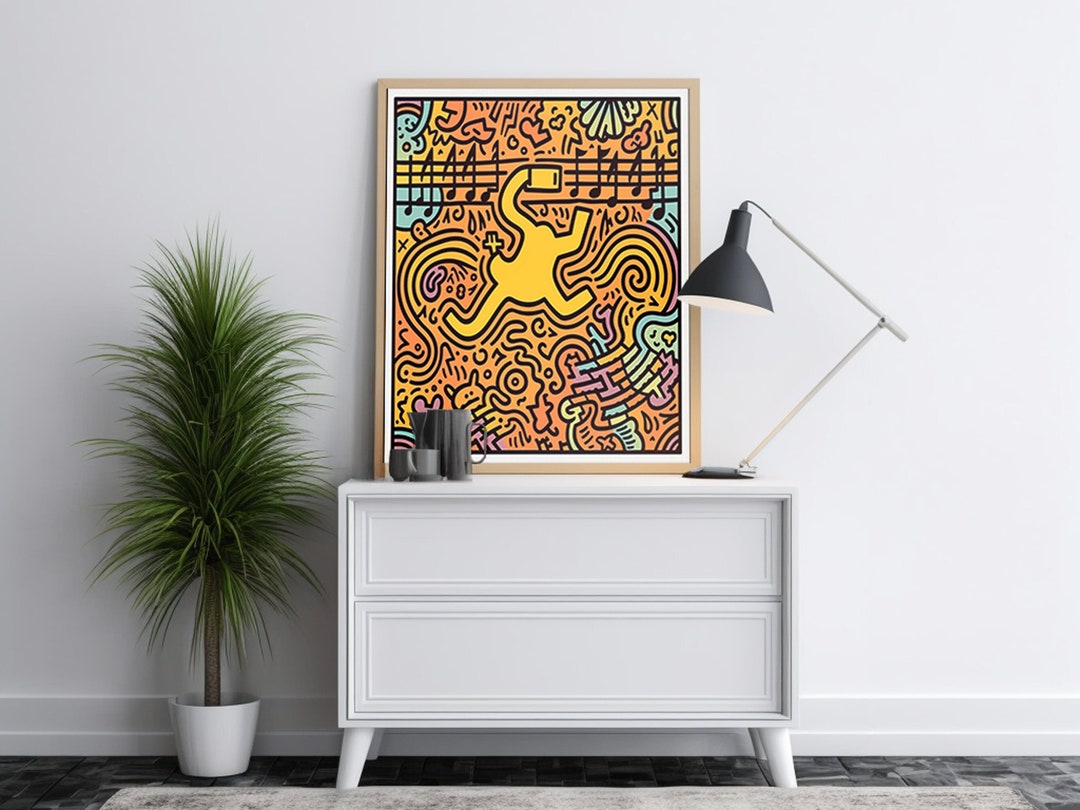 Music Notes Digital Pop Art Music Poster - Etsy