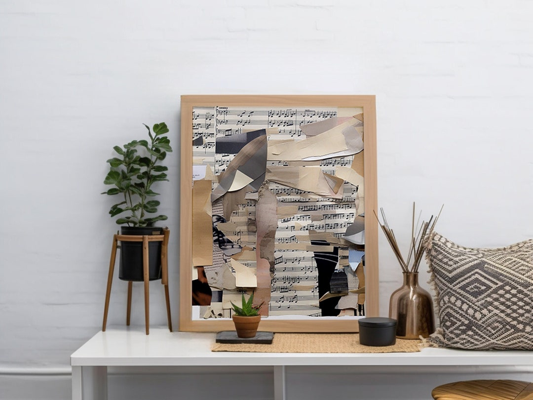 Music Sheet Collage Digital Dadaism Music Poster - Etsy