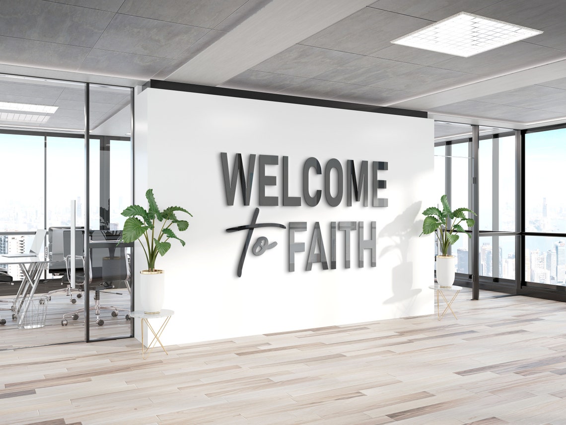 Black Reception Sign 3D Business Logo Acrylic Office Sign | Etsy