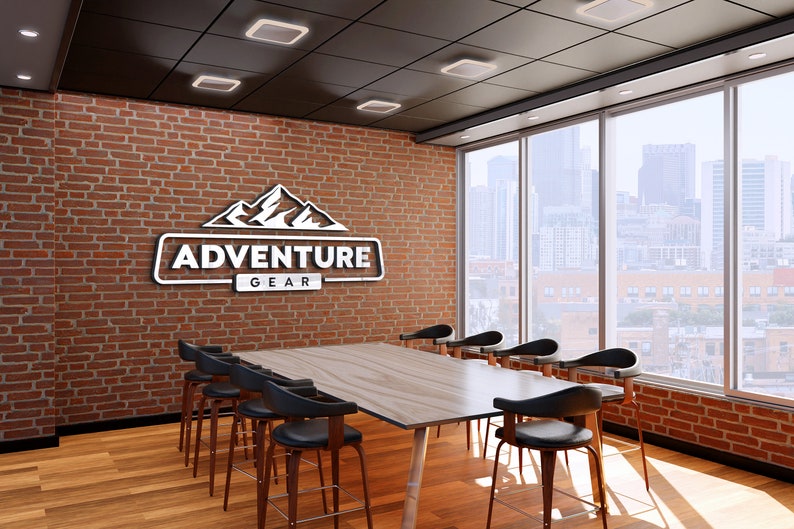 Black Reception Sign 3D Business Logo Acrylic Office Sign | Etsy