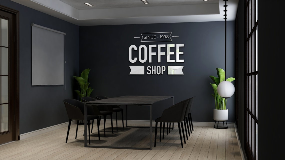Black Reception Sign 3D Business Logo Acrylic Office Sign | Etsy