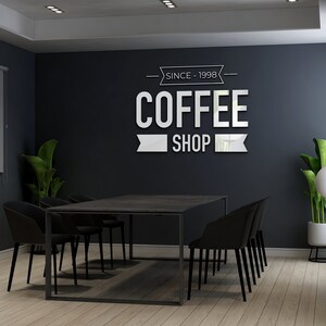 Black Reception Sign, 3D Business Logo, Acrylic Office Sign, Interior ...