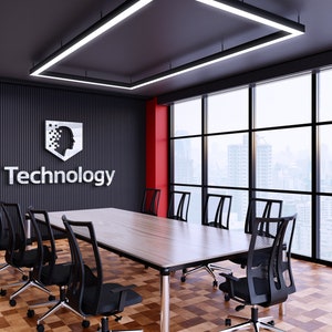 Black Reception Sign, 3D Business Logo, Acrylic Office Sign, Interior ...